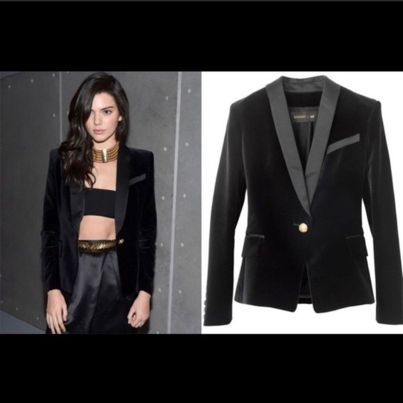 Balmain | Jackets & Coats | Authentic Balmain X Hm Collab Black Velvet ...